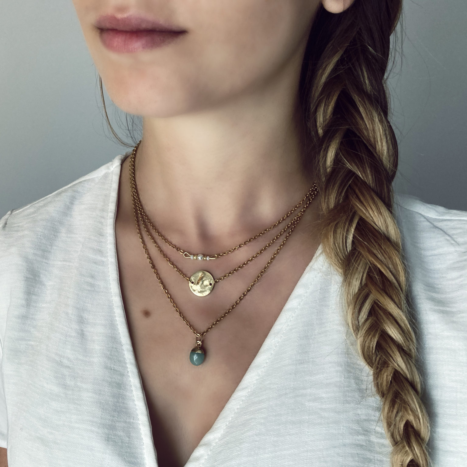 Collier trois rangs Turquoise - Aminima